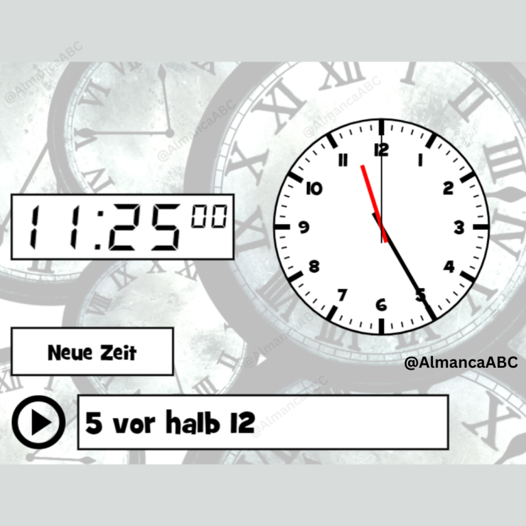 Almanca Saatler (Resmi & Gayriresmi Resimli Uhrzeit)