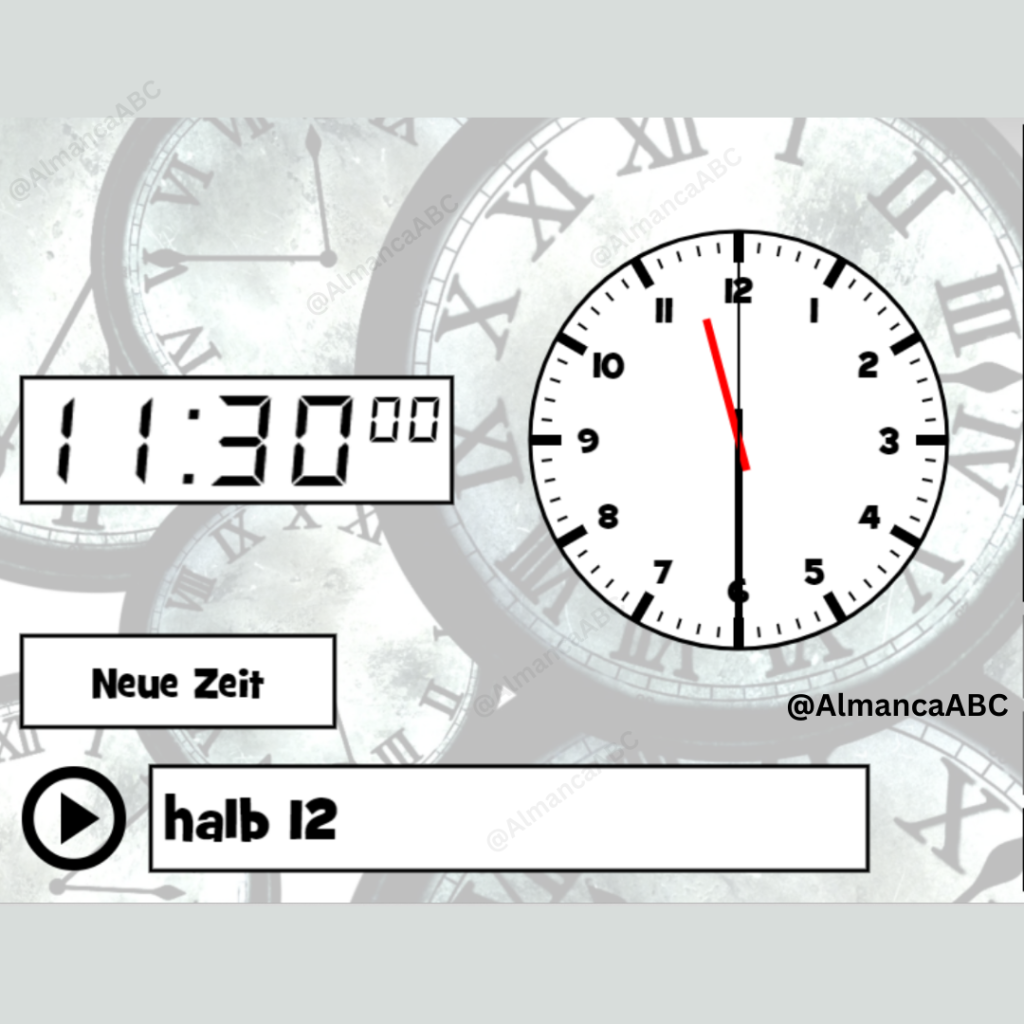 Almanca Saatler (Resmi & Gayriresmi Resimli Uhrzeit)